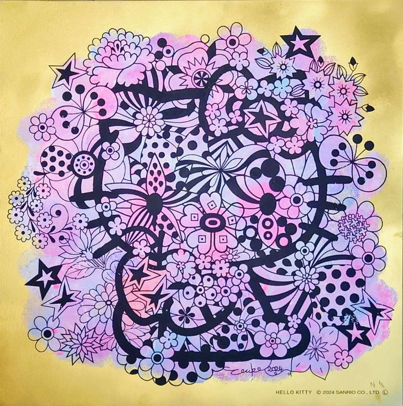 Love ＆peace Hello Kittygold And Pink Artworks Artovilla 5383